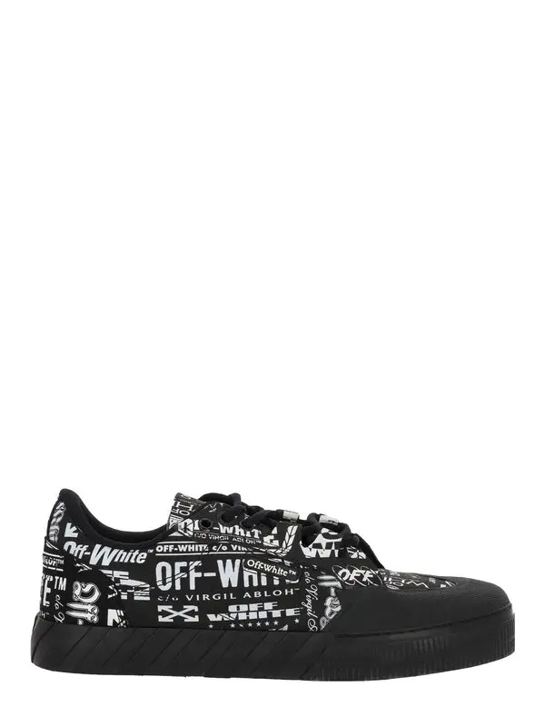 Off-White Logo Printed Lace-up Sneakers - Black