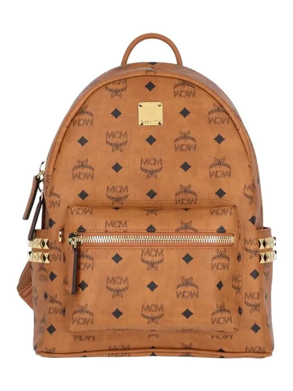 Mcm Stark Side Studs Backpack - Brown