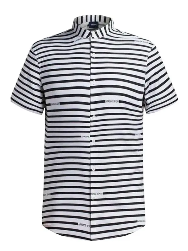 Emporio Armani Striped Short-sleeved Shirt - White