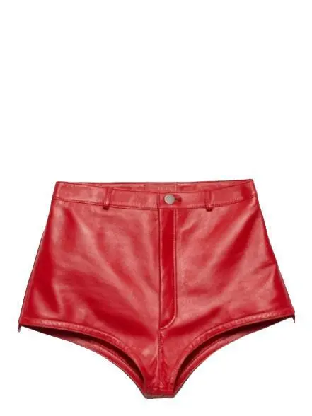 Prada Nappa Leather Culottes - Red