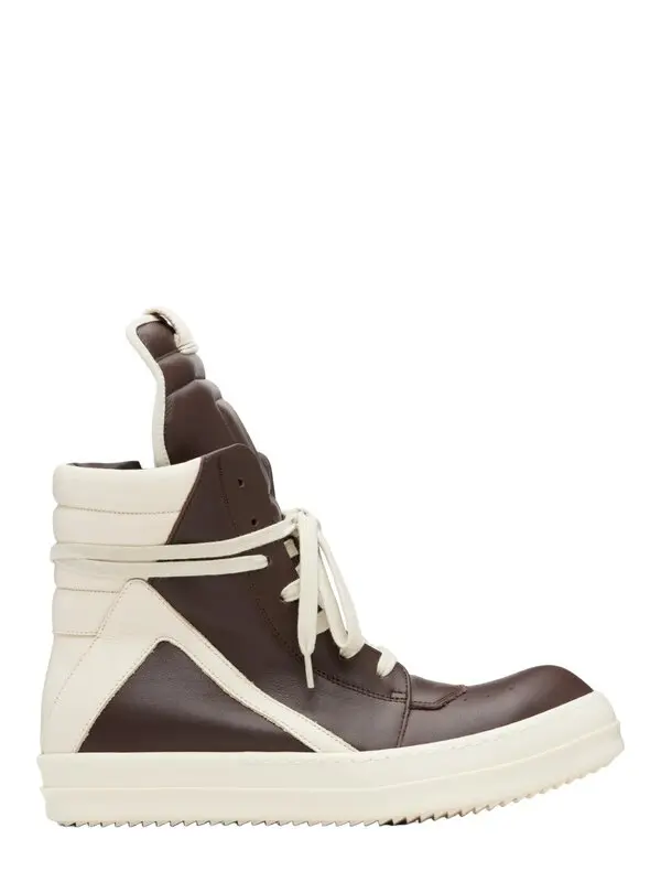 Rick Owens Lace-up High-top Casual Sneakers - Macassa Black/milk White