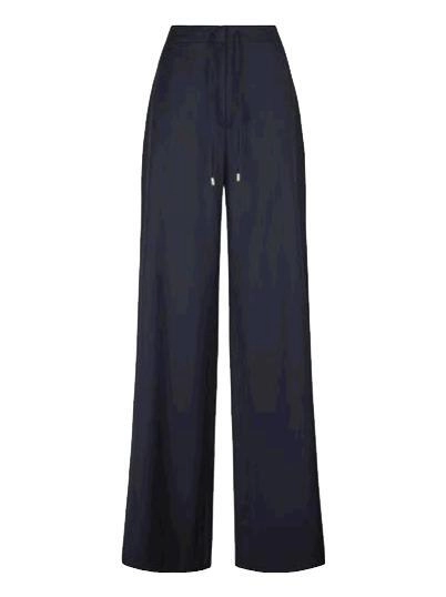 Max Mara Wide-leg Pants With Drawstring Waist - Blue