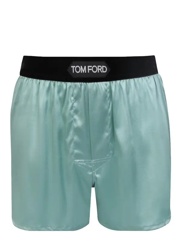 TOM FORD Silk Boxer Shorts - Green
