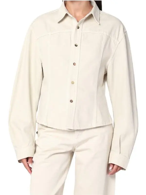 HAIKURE Fitted Button-up Shirt With Logo Patch - White