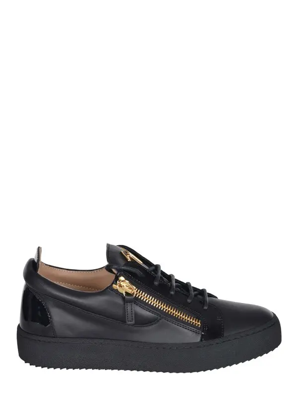 GIUSEPPE ZANOTTI Zip-detailed Low-top Sneakers - Black