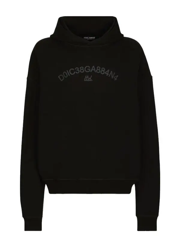 Dolce & Gabbana Printed Logo Hoodie - Black