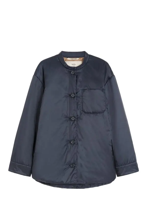 Max Mara Padded Shirt Jacket In Water-repellent Canvas - Midnight Blue