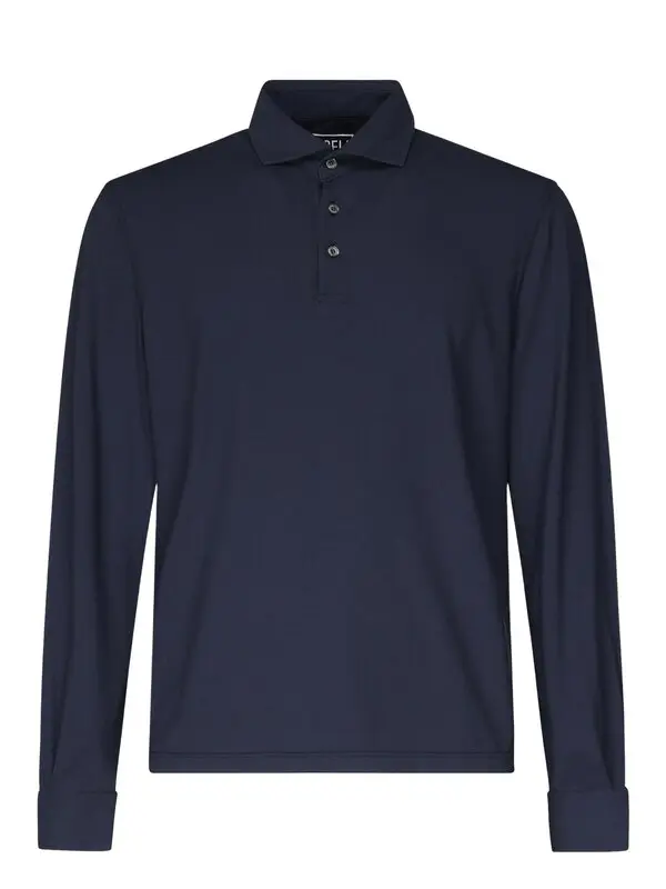 Fedeli Long Sleeve Polo Shirt - Black