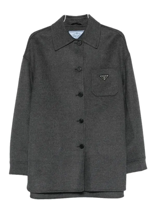 Prada Single-breasted Caban Jacket - Slate Grey