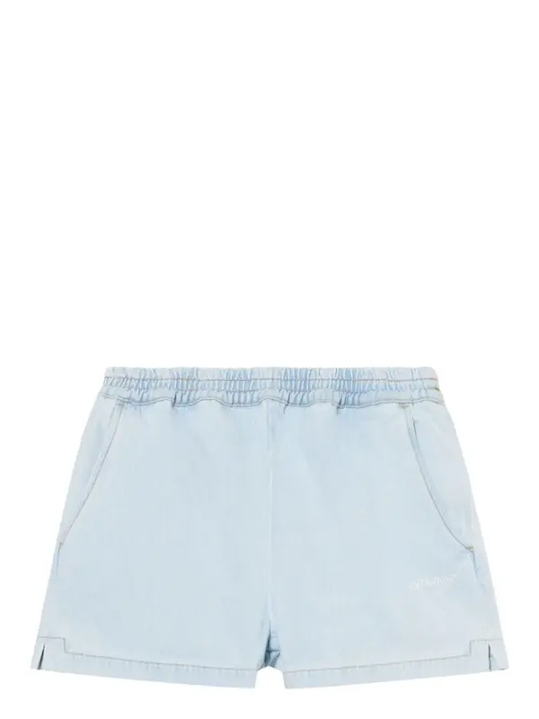 Off-White Logo-print Denim Shorts - Blue