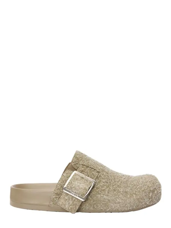 Loewe Ease Buckle Mules - Khaki Green