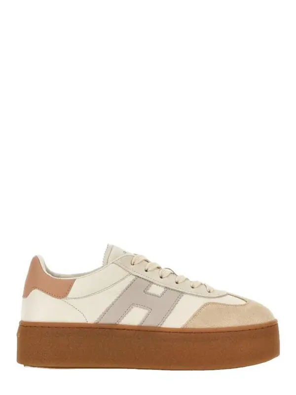 Hogan Platform Sneakers With H Patch - Grey Pink Ivory