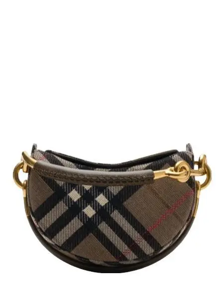 Burberry Bridle Checked Clutch Bag - Brush Brown