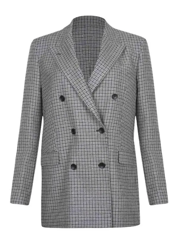 Tagliatore Houndstooth Double-breasted Blazer - Gray