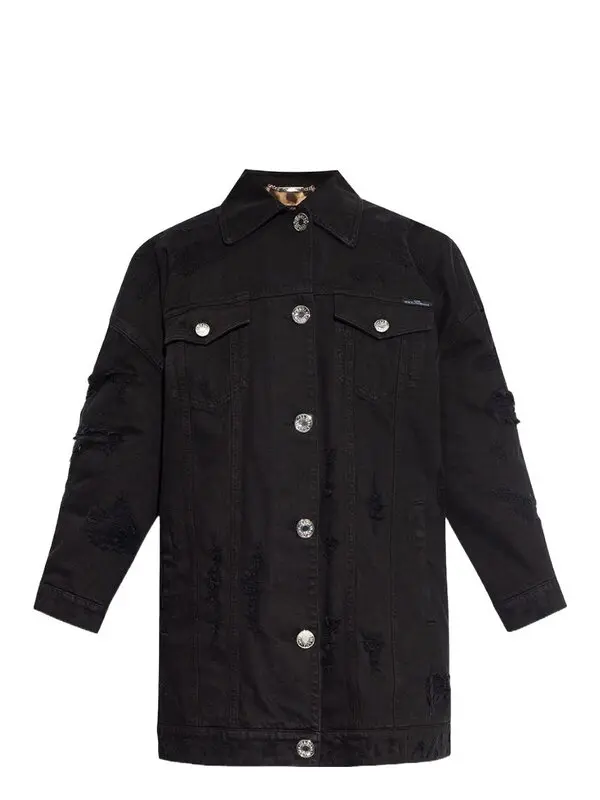 Dolce & Gabbana X Kim Distressed Denim Jacket - Black