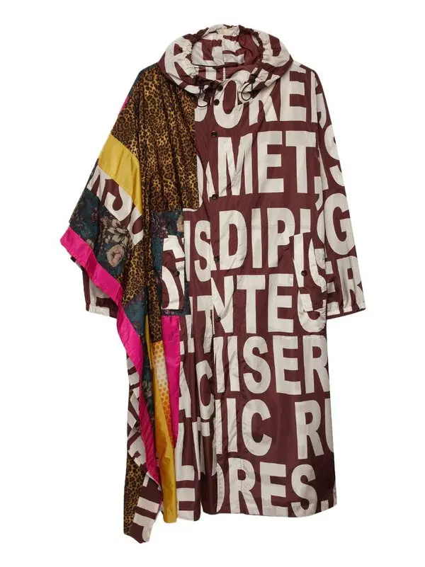 Dries Van Noten Oversized Hooded Long Cloak - Multicolor