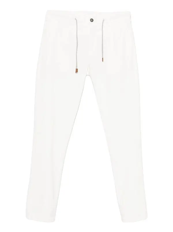 Eleventy Tapered Trousers With Drawstring Waist - White
