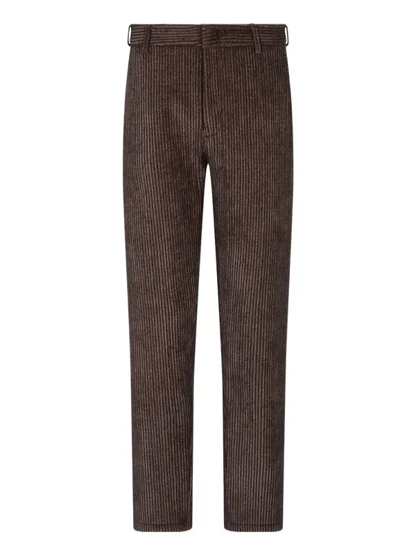 Emporio Armani Corduroy Stripe Tailored Trousers - Brown