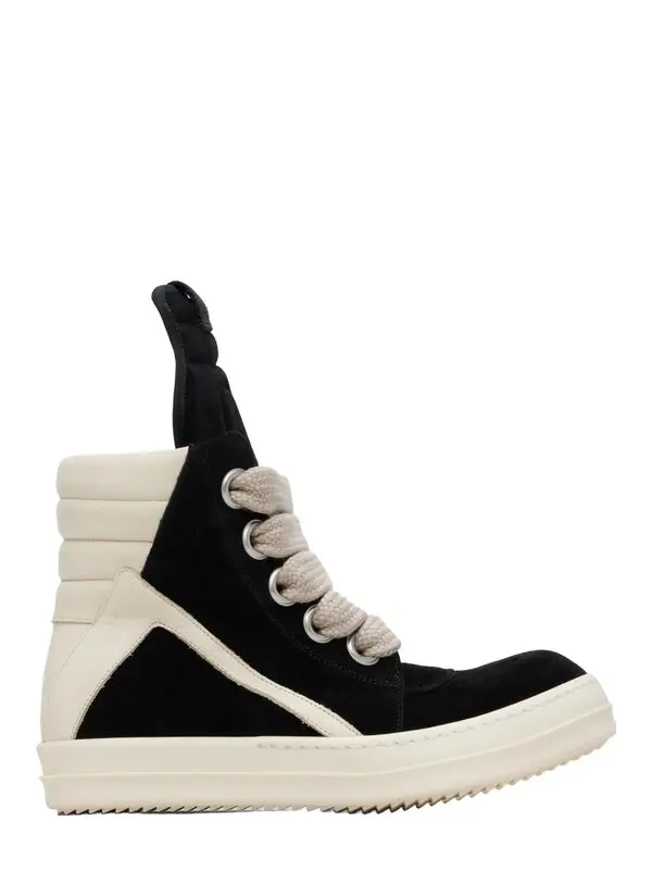 Rick Owens Lace-up High-top Sneakers - Black/off-white/off-white