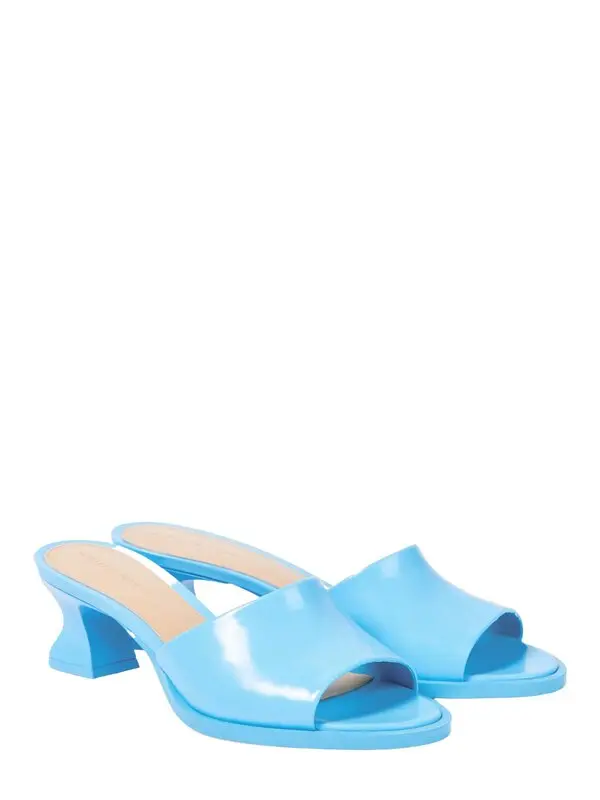 Bottega Veneta Cha Cha 50mm Leather Mules - Blue