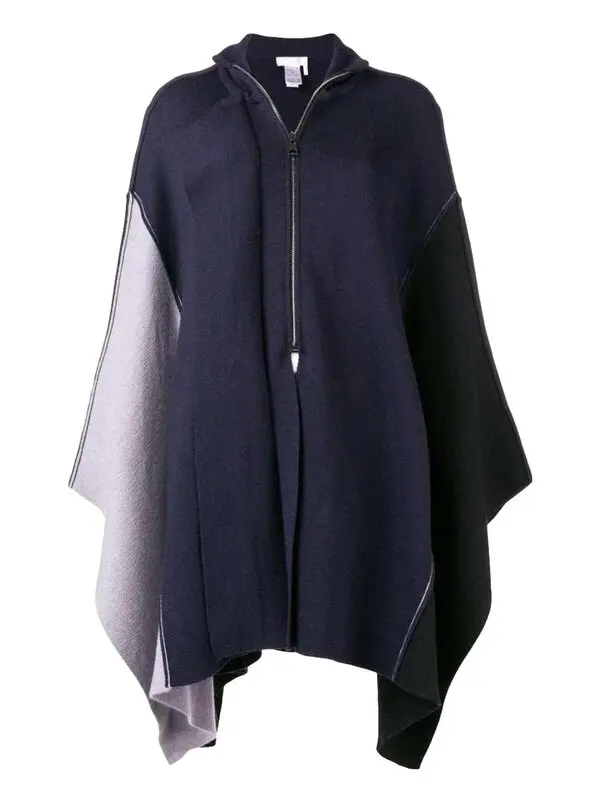 Chloé Asymmetrical Wool Cape - Black