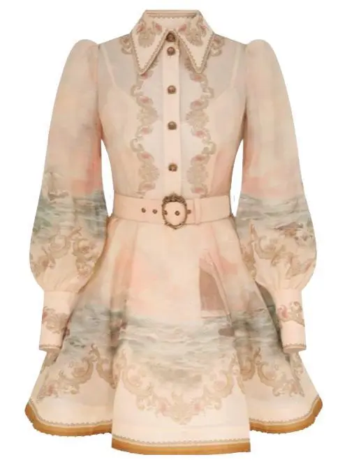 Zimmermann Rebellion Marine Mini Dress - Nude