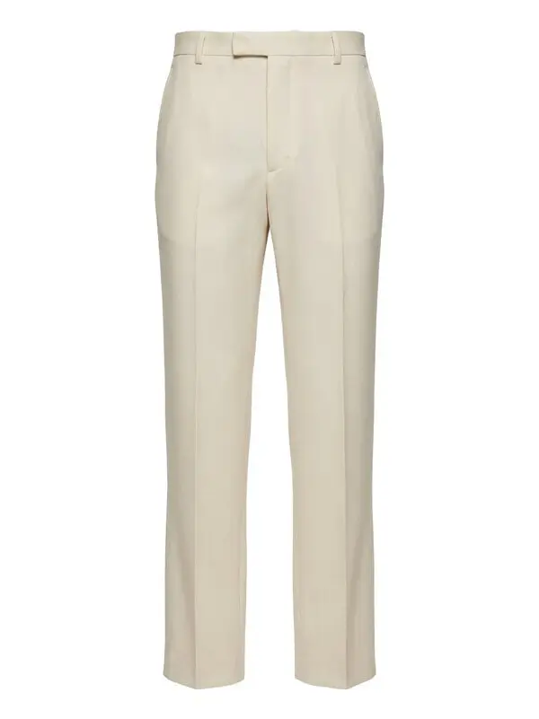 Gucci Logo Patch Tailored Trousers - White