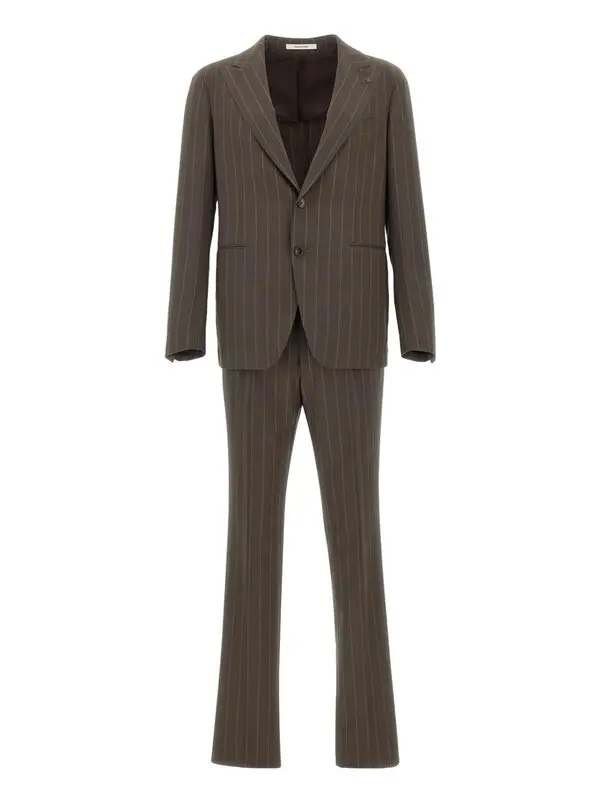 Tagliatore Pinstriped Two-piece Suit - Brown