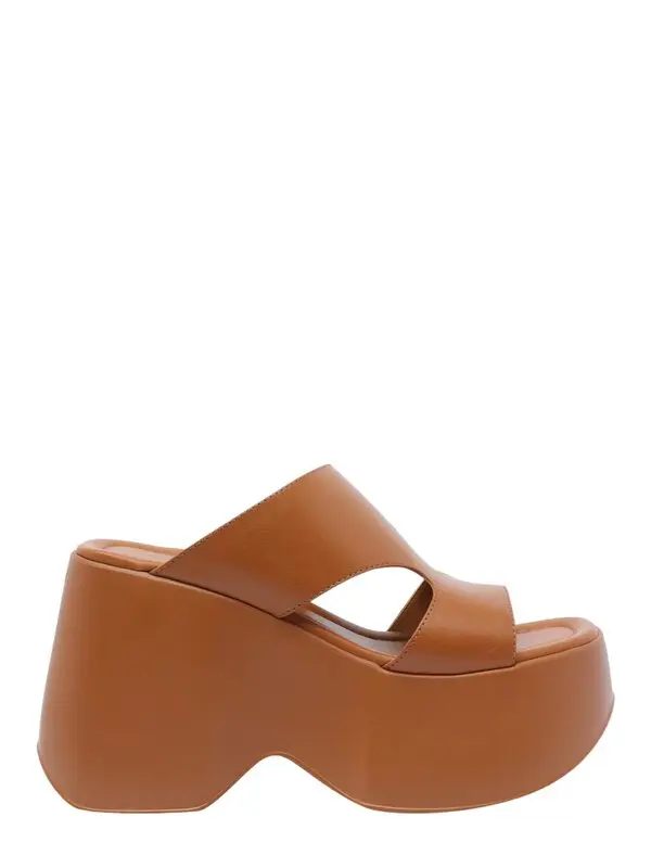 VIC MATIE Yoko Cut-out Platform Sandals - Brown