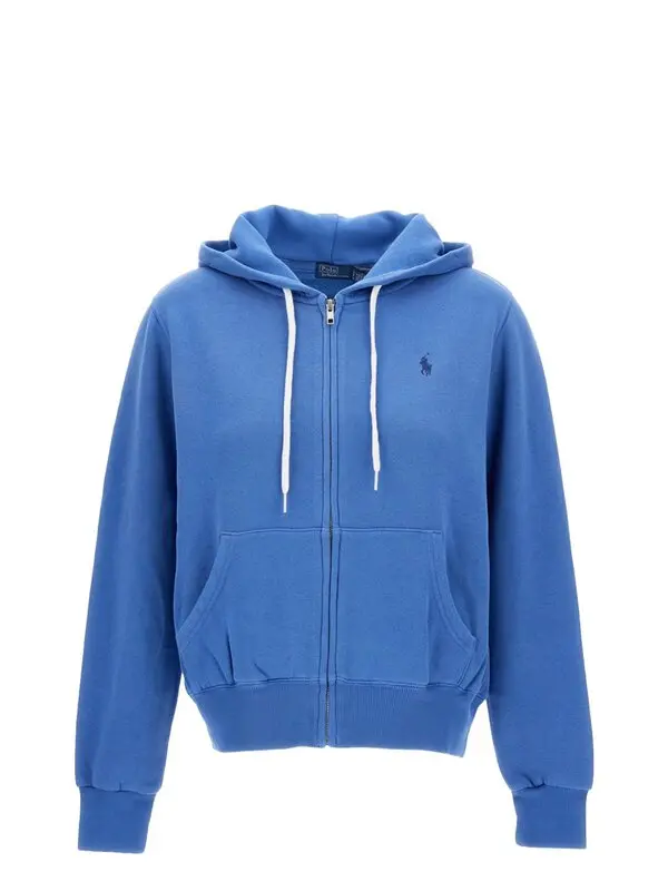 Polo Ralph Lauren Zip-up Hoodie With Embroidered Logo - Newirisblue
