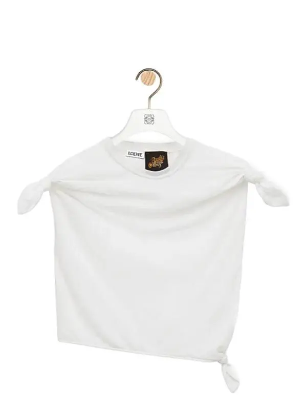 Loewe Short Knot Top In Cotton Blend - White
