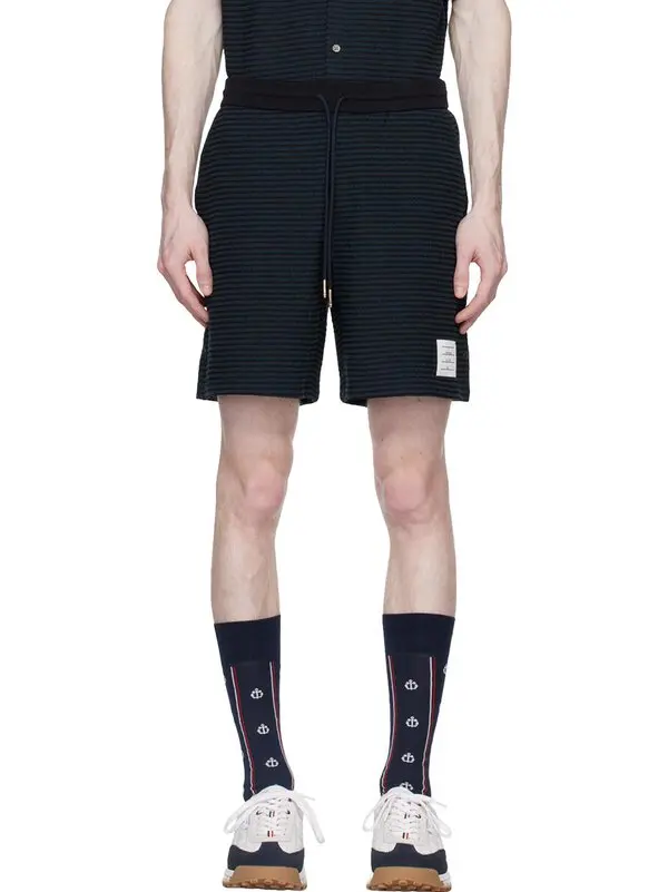 Thom Browne Striped Track Shorts - Navy Blue