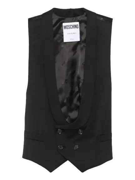 Moschino Scoop Neck Waistcoat - Black