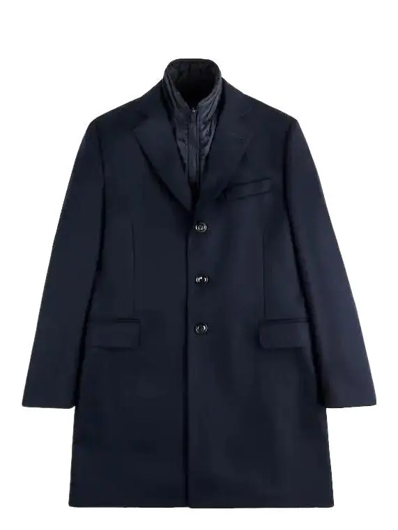 FAY 3-in-1 Double Coat In Cashmere Blend Wool - Blue