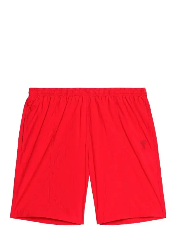 Ami Embroidered Logo Swim Shorts - Red