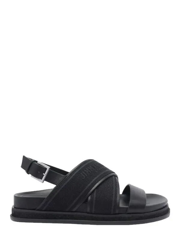 JIMMY CHOO Buckled Cross-strap Sandals - Black