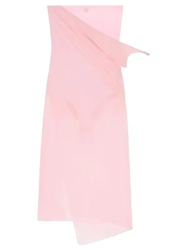 COURREGES Draped Jersey Bustier Dress - Candy Pink