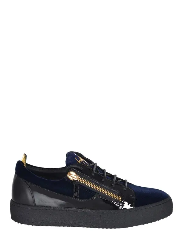 GIUSEPPE ZANOTTI Frankie Zip-detailed Lace-up Sneakers - Black