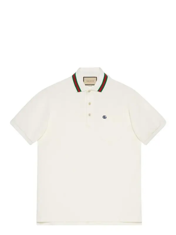 Gucci Logo-embroidered Piqué Polo Shirt - Blue
