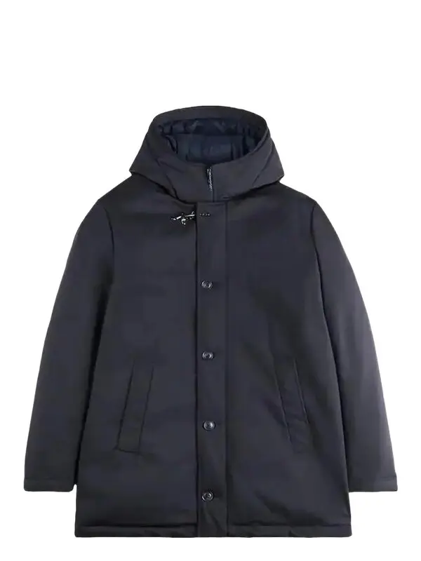 FAY Hooded Technical Gabardine Coat - Black