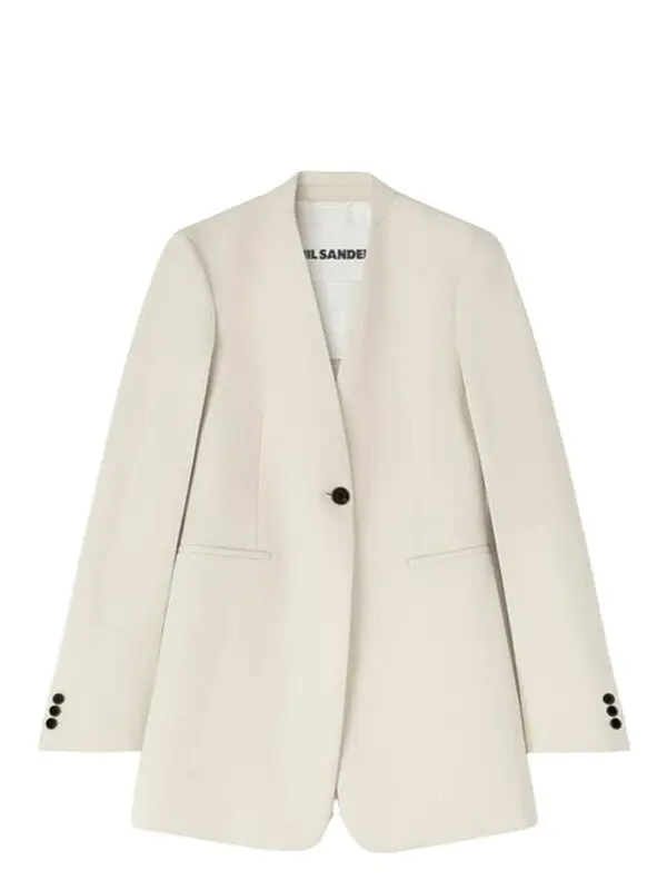 JIL SANDER Tailored Blazer With Button Detail - White