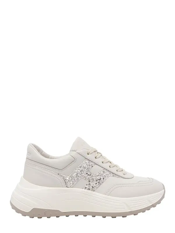 Hogan Hi-fi Glitter Logo Sneakers - White