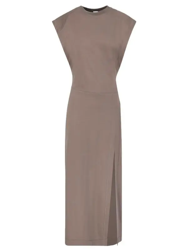 J.W.ANDERSON Asymmetrical Sleeves Slit Dress - Gray