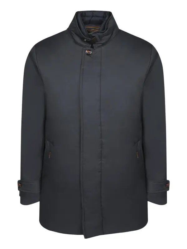 MOORER High Collar Padded Coat - Black