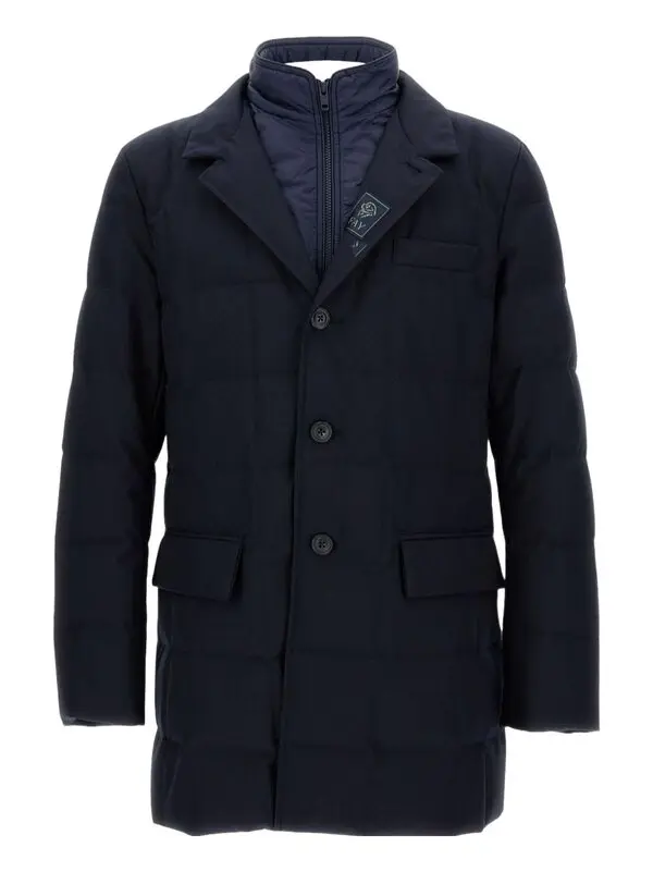 FAY Quilted Padded Coat - Blue