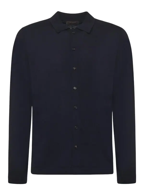 ZANONE Virgin Wool Button-up Shirt - Blue