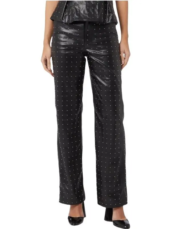 ROTATE BY BIRGER CHRISTENSEN Riveted Straight Leg Trousers - Black