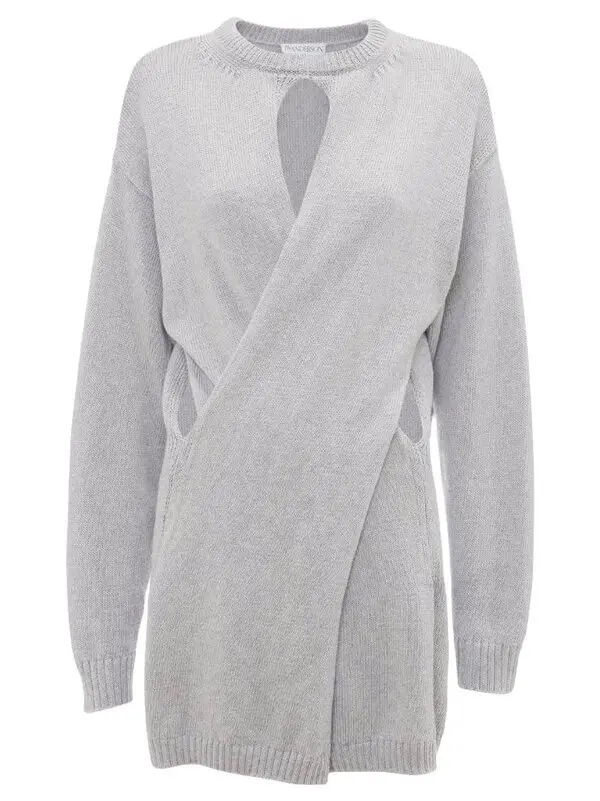 J.W.ANDERSON Twist-front Organic-cotton Dress - Gray
