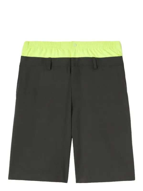 AMBUSH High-waisted Straight Shorts With Contrast Belt - Black