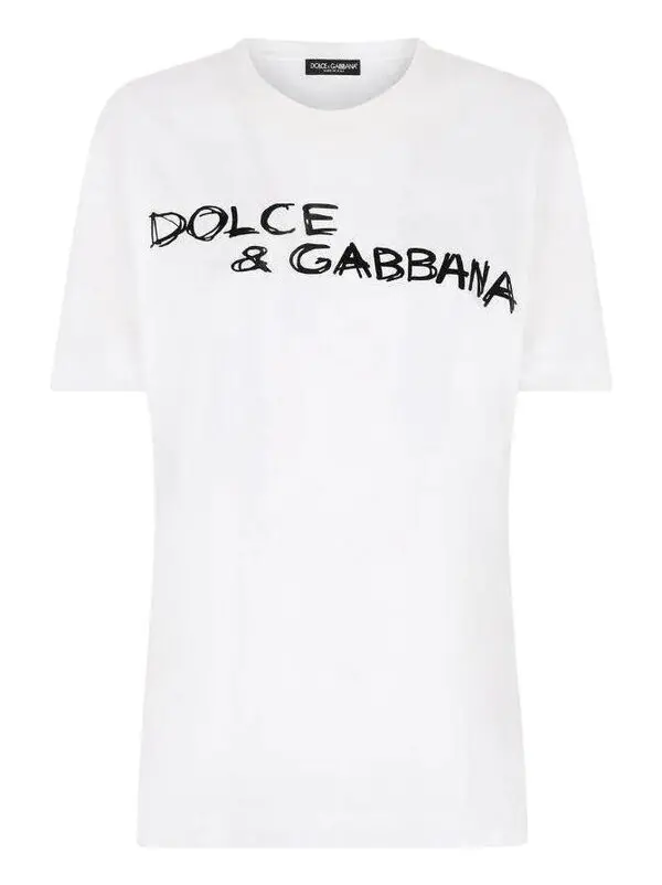 Dolce & Gabbana Lettering Print Short-sleeve T-shirt - White
